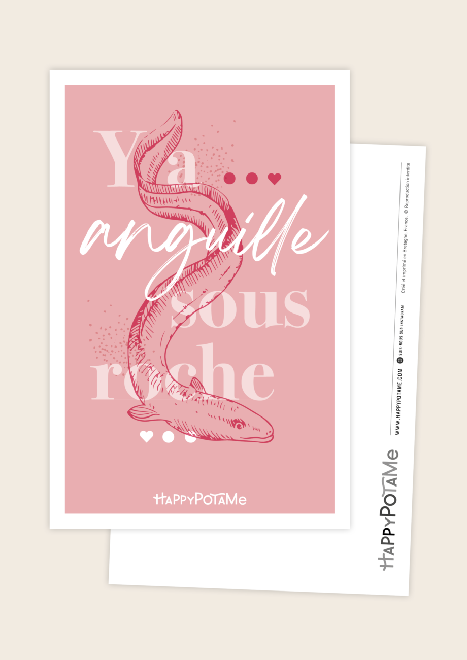 Carte "Y a anguille sous roche" - Happypotame